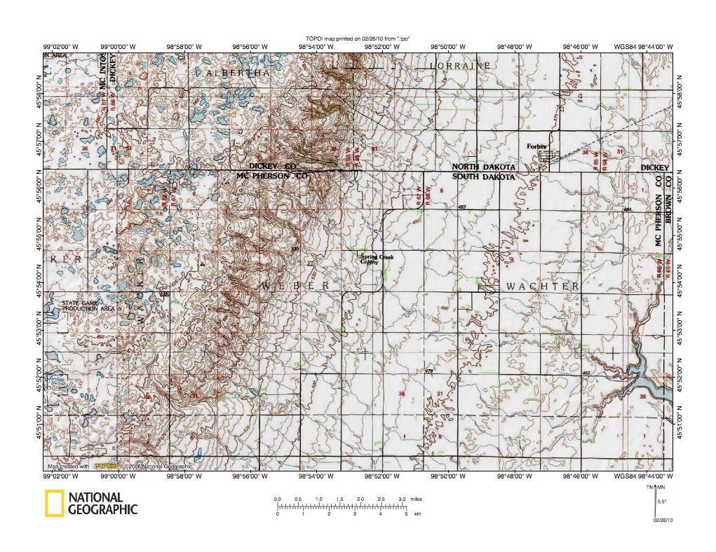 Missouri River-Missouri Escarpment drainage divide area landform ...