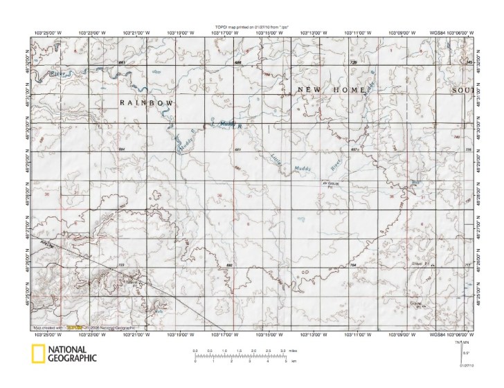 Little Muddy River-White Earth River drainage divide area landform ...