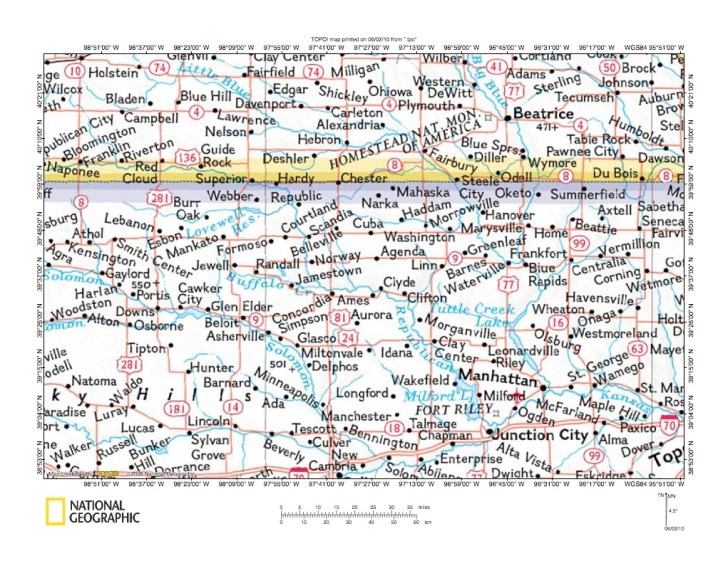 Little Blue River-Republican River drainage divide area landform ...