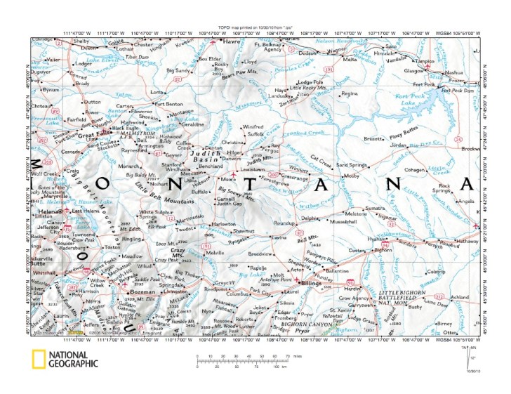 Musselshell River drainage basin landform origins in Montana, USA ...