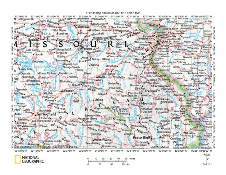Gasconade River-Meramec River drainage divide area landform origins in ...