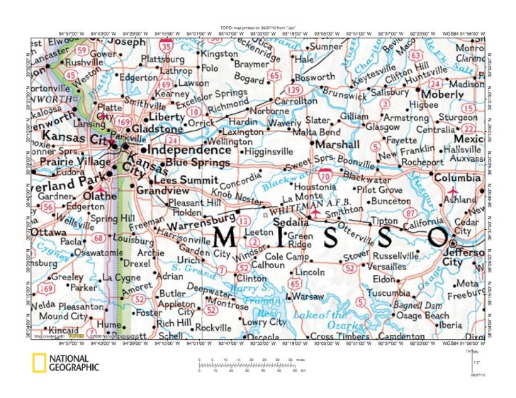 Missouri River-Osage River drainage divide area landform origins in ...