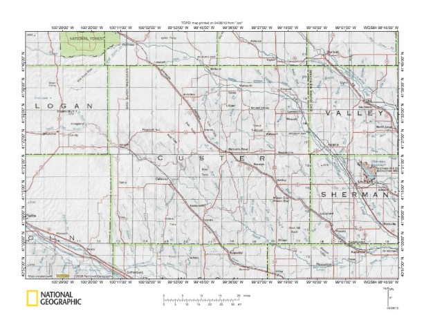 Middle Loup River-Mud Creek drainage divide area landform origins in ...