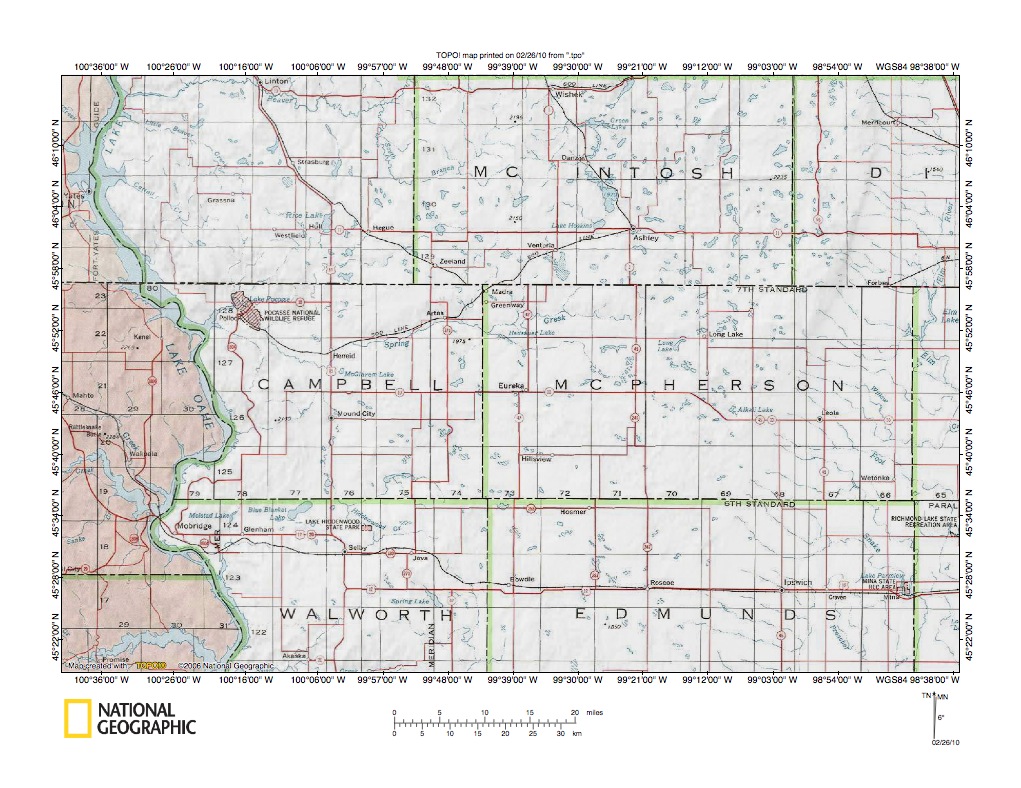 Missouri River-Missouri Escarpment drainage divide area landform ...