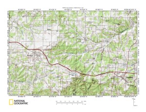 Gasconade River drainage basin area landform origins, Missouri, USA ...