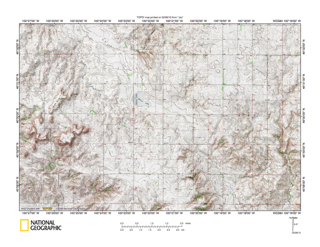 Missouri River-Missouri Escarpment drainage divide area landform ...