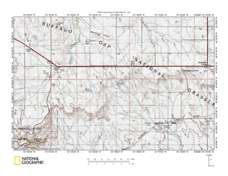 Bad River-White River drainage divide area landform origins, western ...