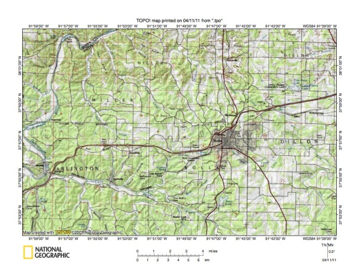 Gasconade River-Meramec River drainage divide area landform origins in ...