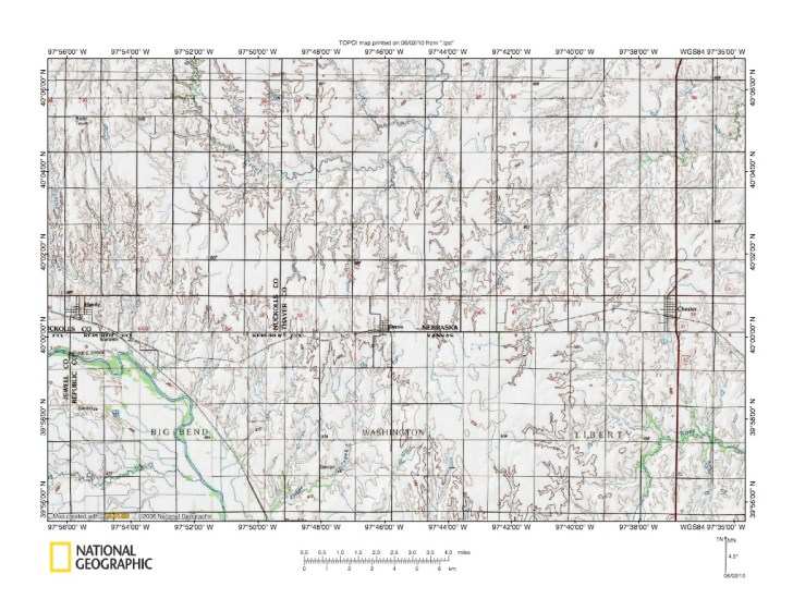 Little Blue River-Republican River drainage divide area landform ...
