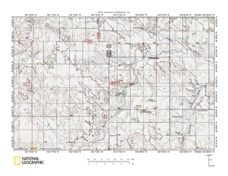 Keya Paha River-Niobrara River drainage divide area landform origins ...