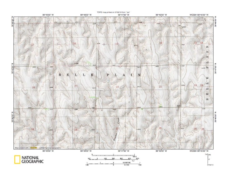 Prairie Dog Creek-North Fork Solomon River drainage divide area ...
