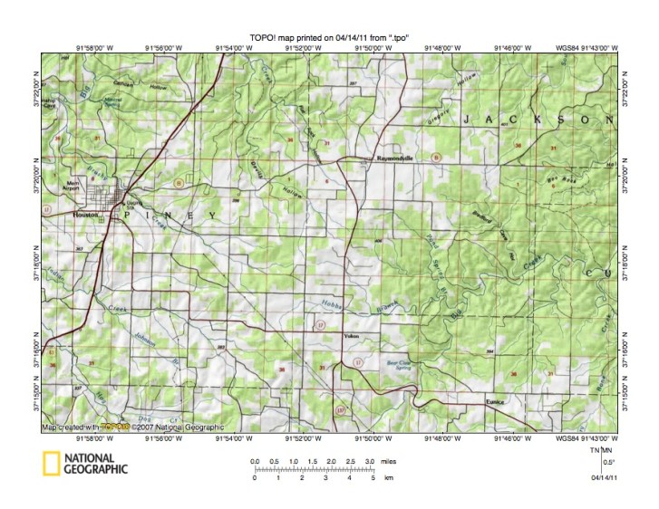 Gasconade River-Current River drainage divide area landform origins in ...
