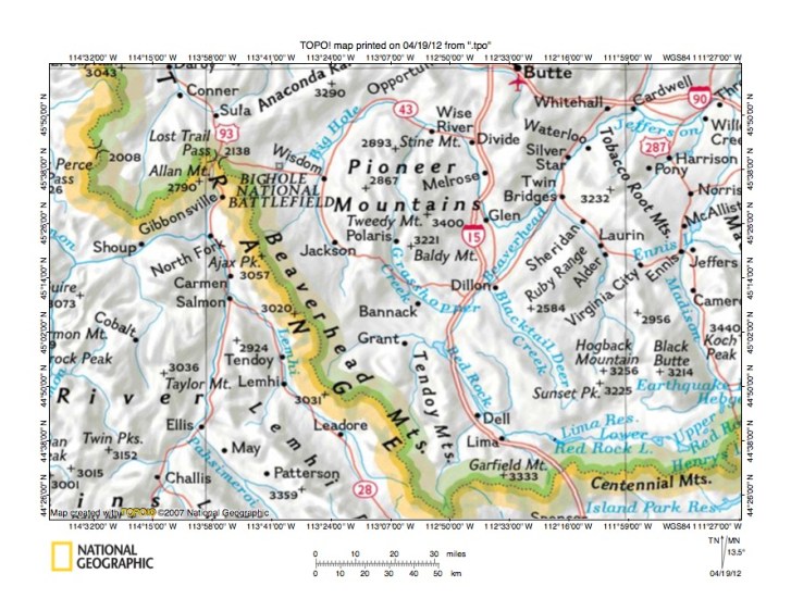 Big Hole River-Beaverhead River drainage divide area landform origins ...